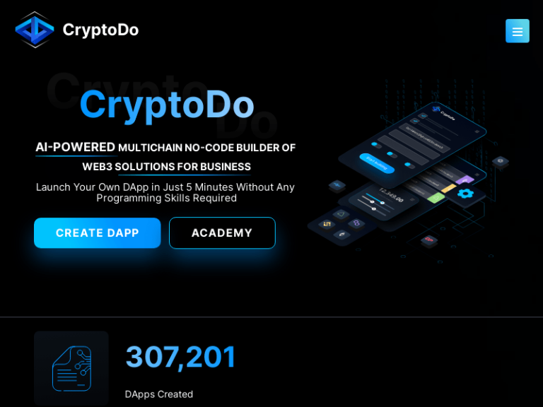 CryptoDo:AI驅動的多鏈無程式碼解決方案構建器 —AI產品&服務