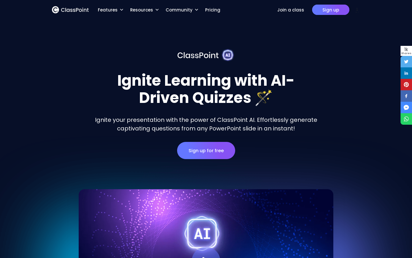 ClassPoint AI：AI驅動的問答生成工具 —AI產品&服務