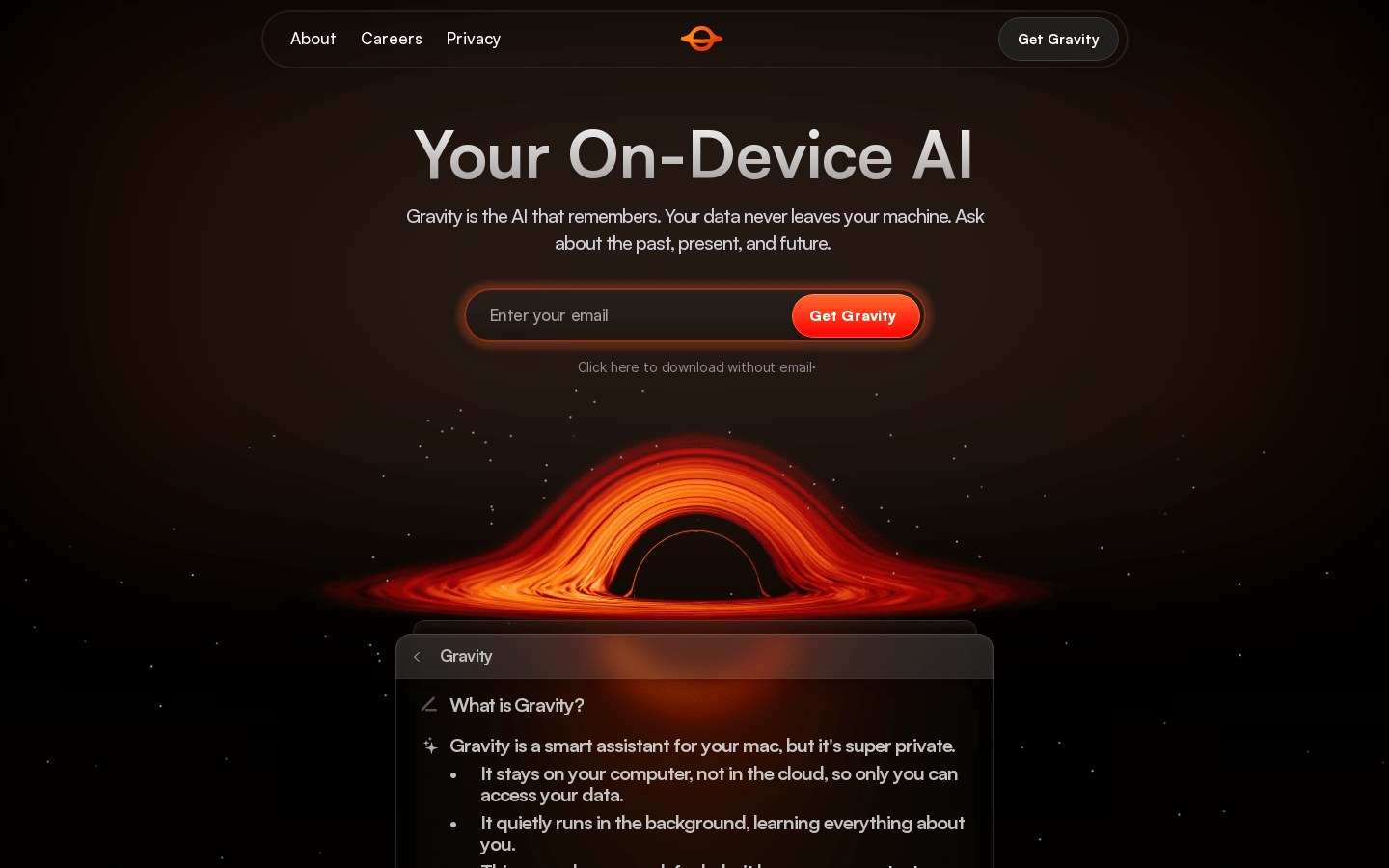 Gravity：私人Mac助手，資料永遠留在您的裝置上。 —AI產品&服務