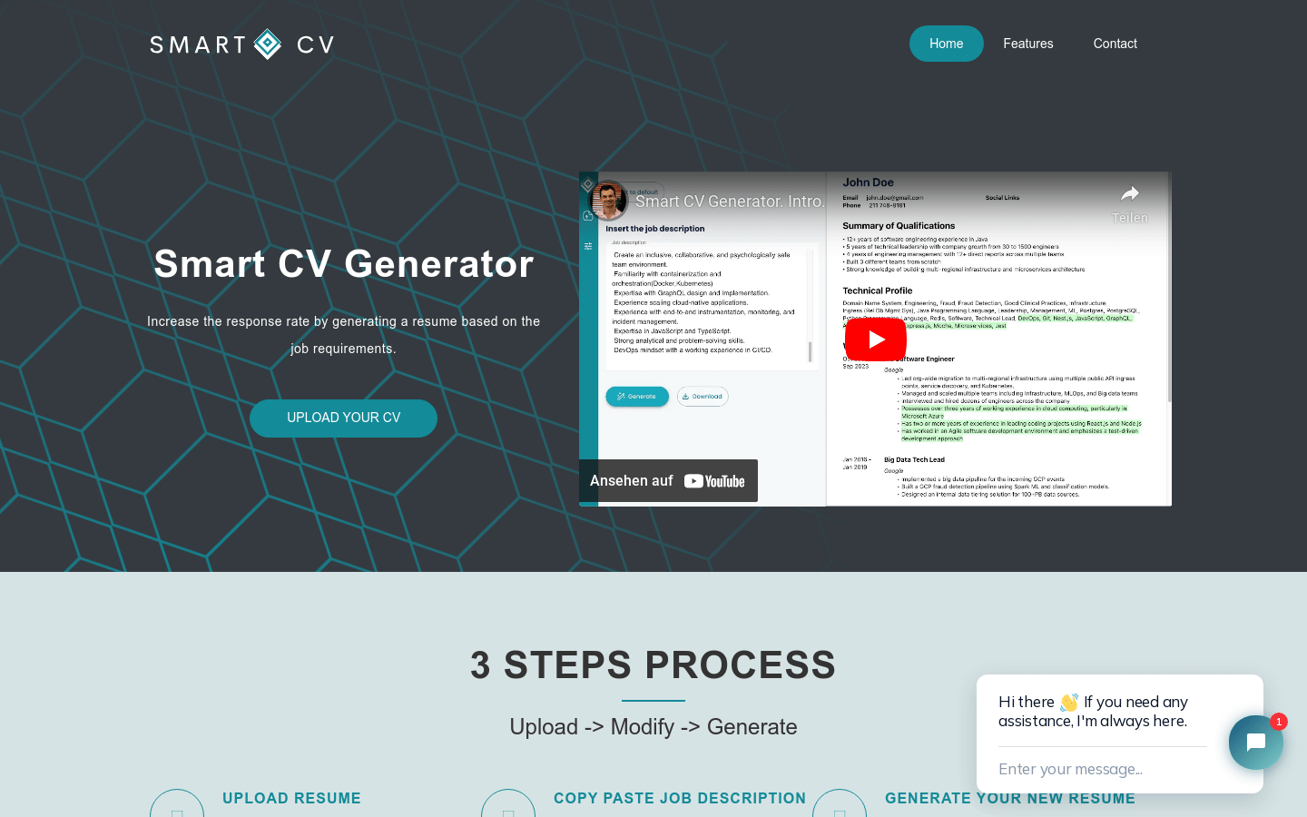 Smart CV Generator：簡歷生成器 —AI產品&服務