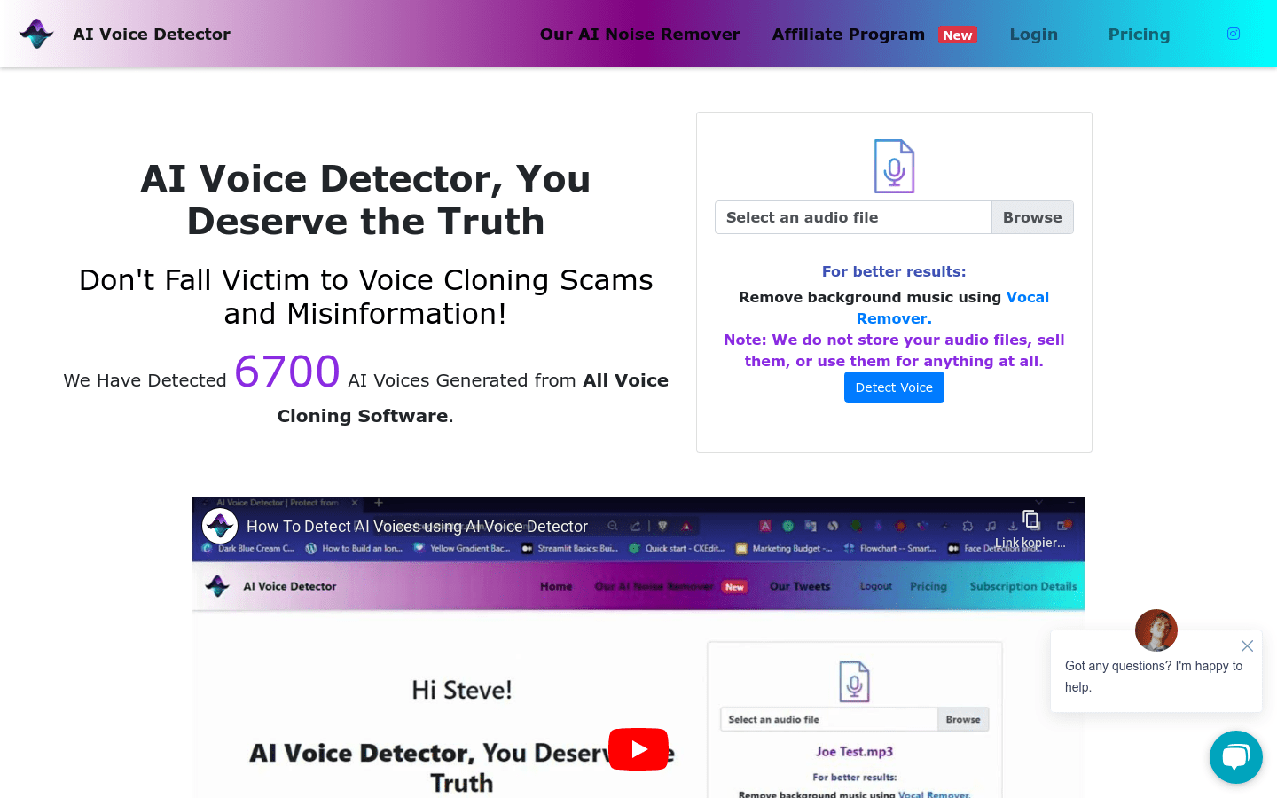 AI Voice Detector：保護你免受音訊篡改 —AI產品&服務