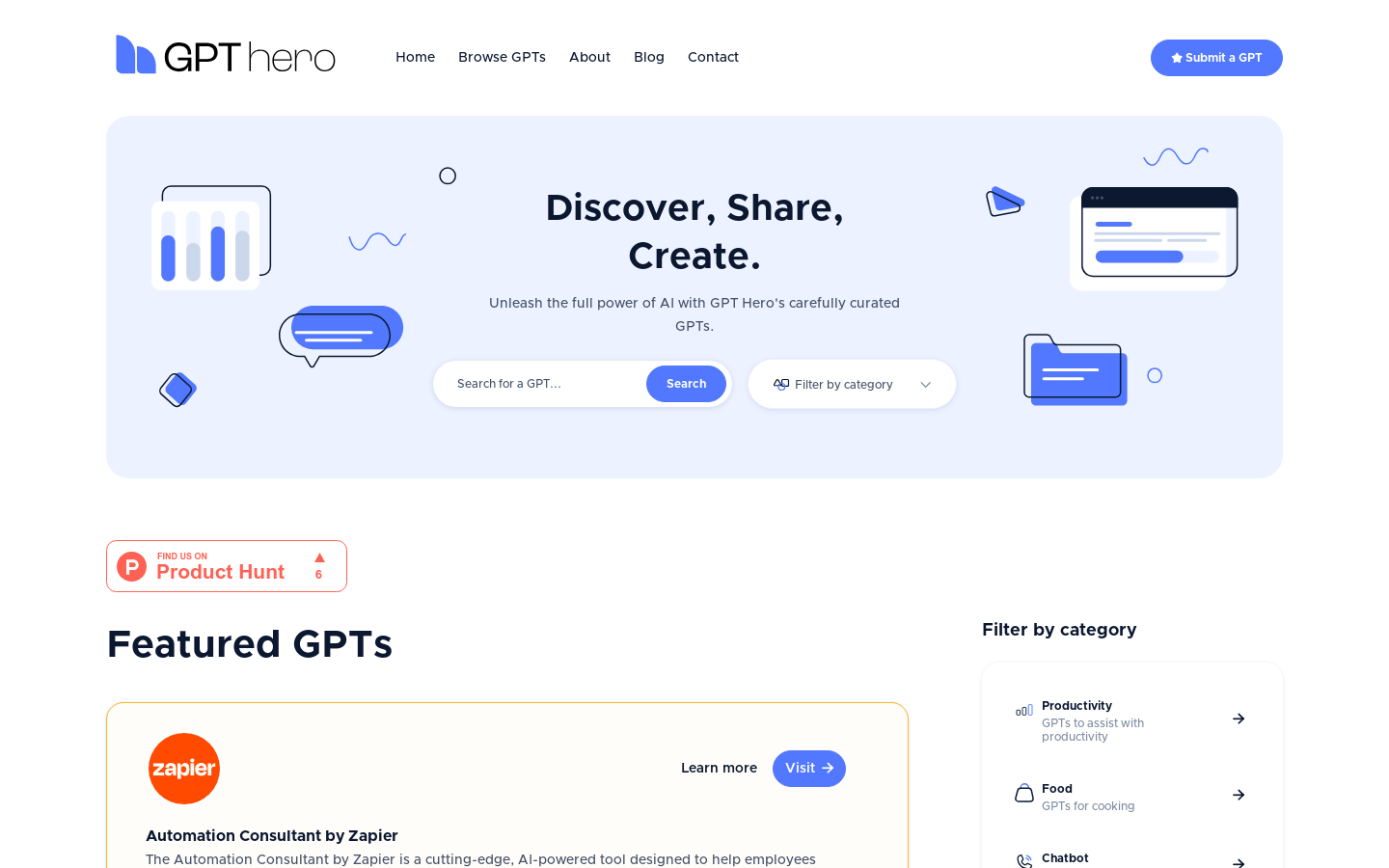 GPT Hero：解鎖GPT技術的力量，連線、合作和發現創新的AI解決方案。 —AI產品&服務