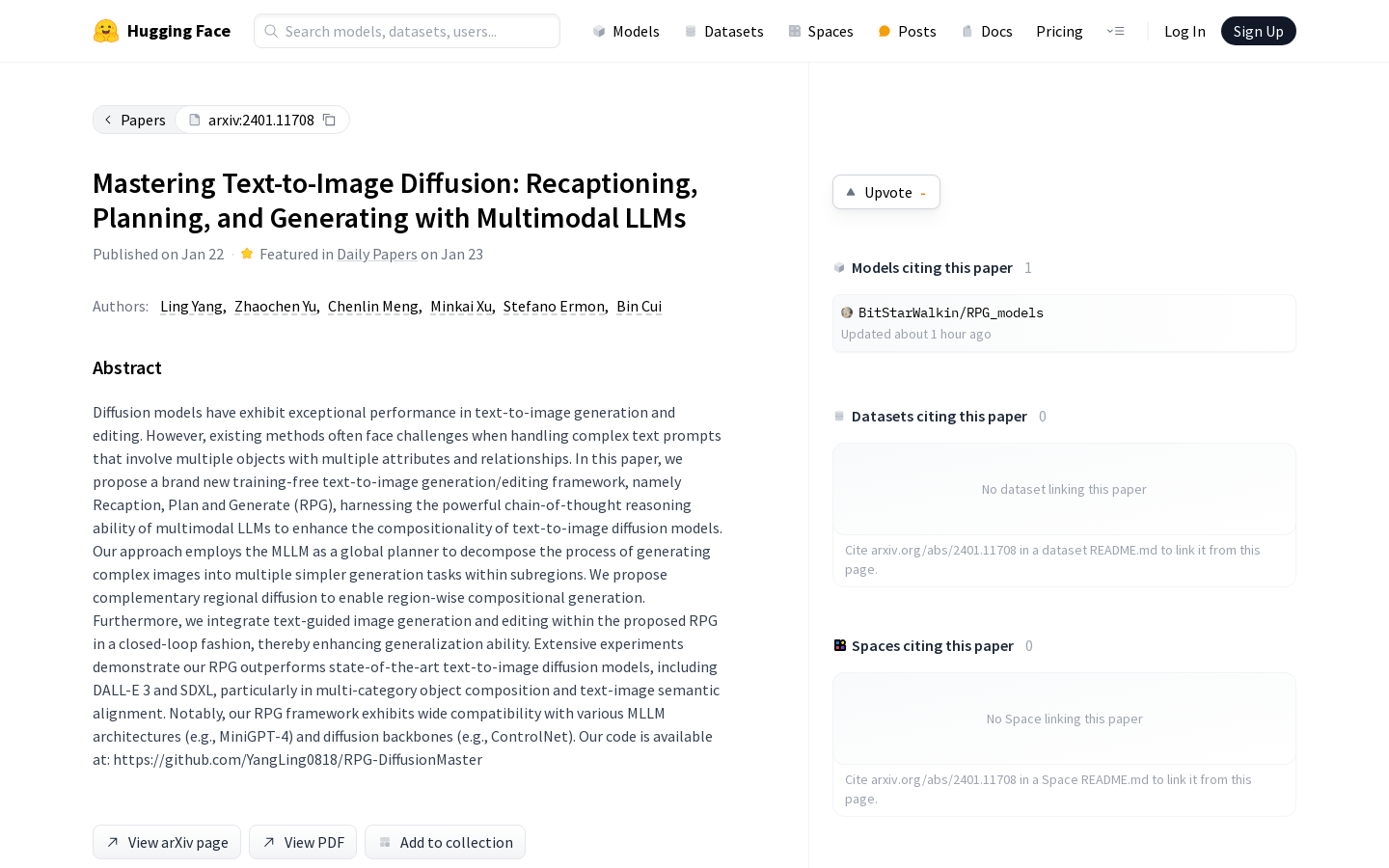 RPG-DiffusionMaster：文字到影象生成/編輯框架 —AI產品&服務