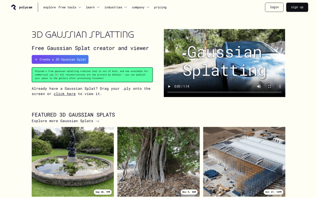 Polycam Gaussian Splatting 3D Creator:免費建立和檢視高斯3D模糊影象的工具 —AI產品&服務 Polycam Gaussian Splatting 3D Creator:免費建立和檢視高斯3D模糊影象的工具 —AI產品&服務