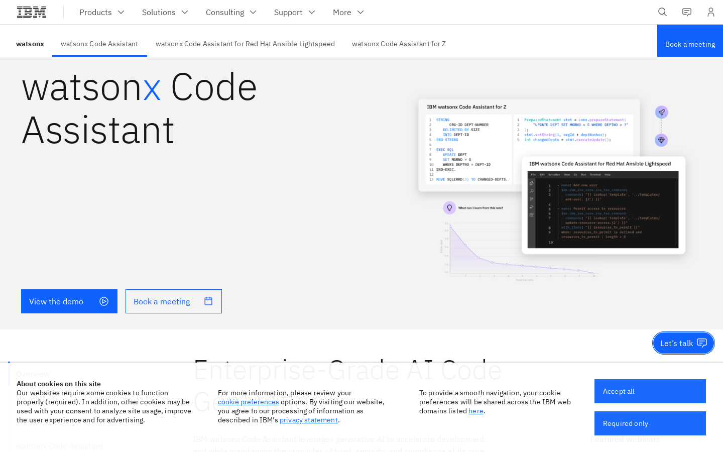 IBM watsonx Code Assistant：用生成式AI加速程式碼生成,提高開發人員的生產力 —AI產品&服務