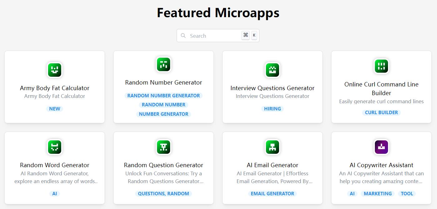 Microapp - AI Component Generator：使用AI建立和預覽React + Tailwind CSS元件 —AI產品&服務