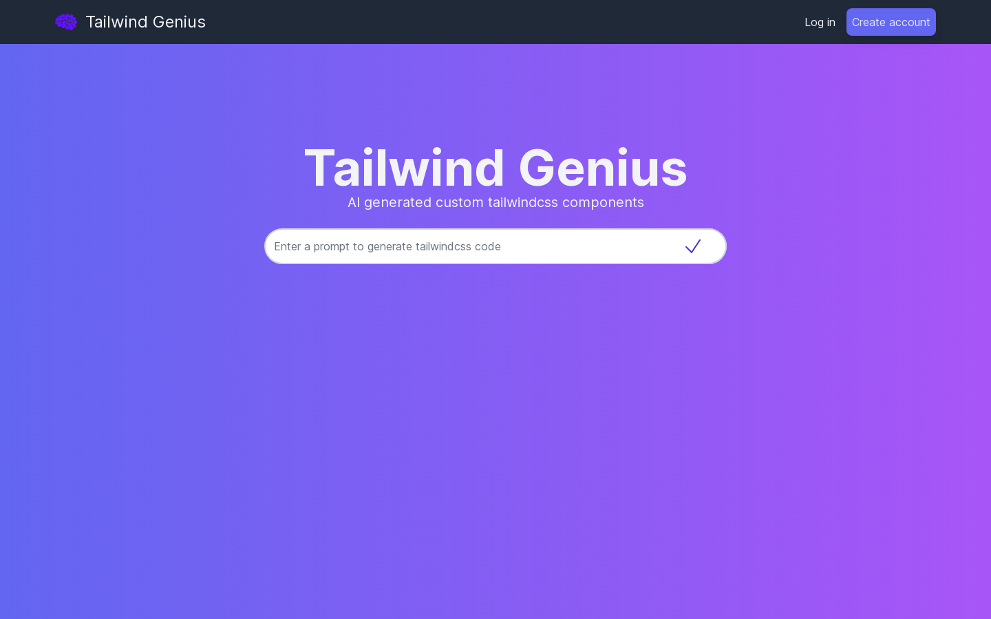 Tailwind Genius：AI生成的定製Tailwindcss元件 —AI產品&服務