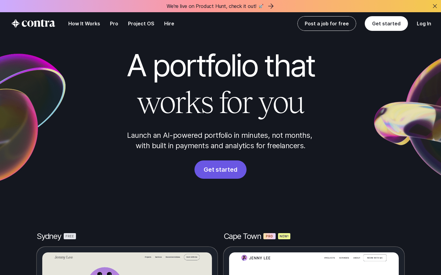 Contra：AI 動力的自由職業者作品集 —AI產品&服務
