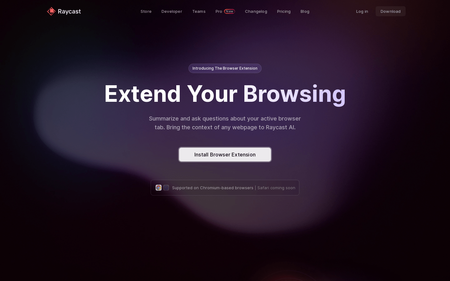 Raycast Browser Extension：擴充套件您的瀏覽體驗，透過AI命令與網頁互動 —AI產品&服務
