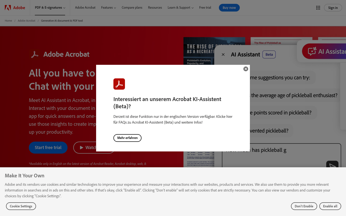 Adobe Acrobat AI Assistant：AI智慧助手，檔案快速理解與生成 —AI產品&服務