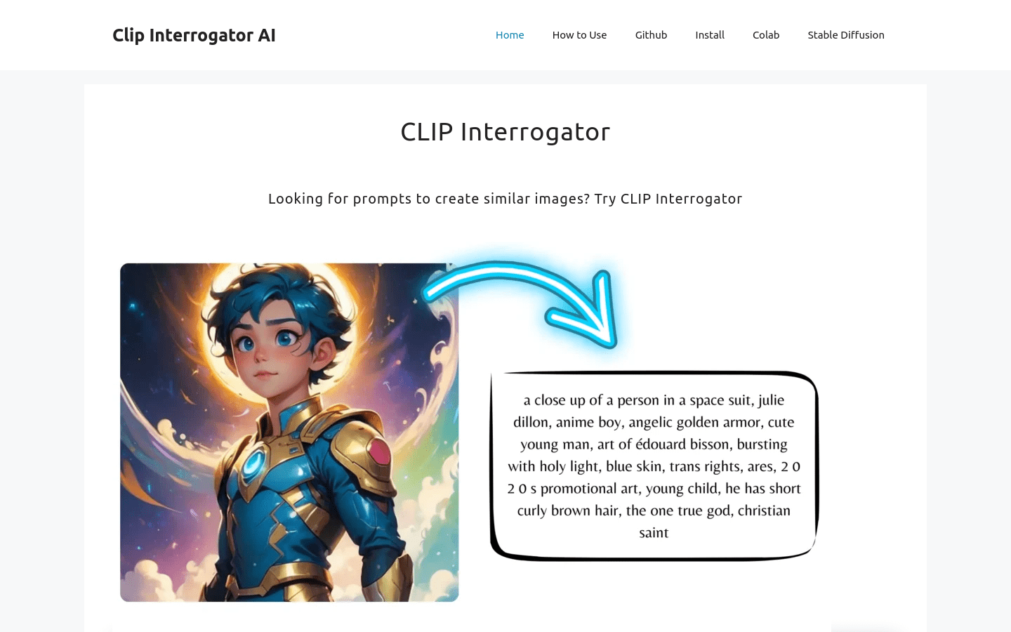 CLIP Interrogator：影象分析和描述工具 —AI產品&服務