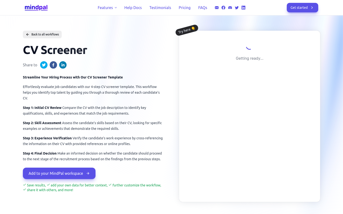 CV Screener：簡化招聘流程的CV篩選范本 —AI產品&服務