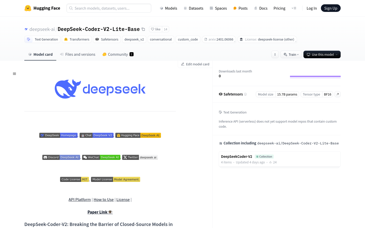 DeepSeek-Coder-V2-Lite-Base：開原始碼語言模型，提升程式設計和數學推理能力 —AI產品&服務